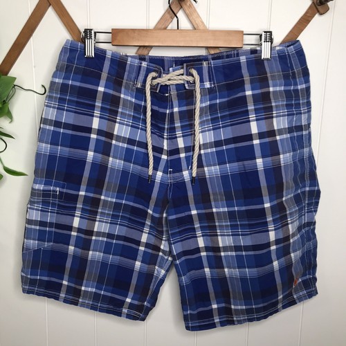 Polo Ralph Lauren Mens Size 32 Blue Board Shorts Plaid Swim | eBay