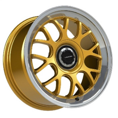 VISION 478 Alpine 16X8 5X100/5X115 Offset 38 Gold Machined Lip ...