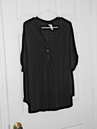 Per Seption Concept Top Women's Black Short Sleeve Blouse Sz 3X 3 ...