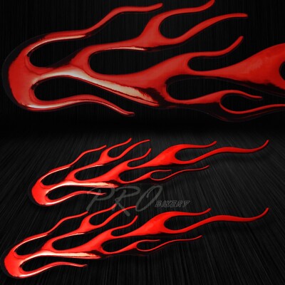2X 6.25" Raised Vinyl Emblem Decal Logo Fairing Sticker Fire/Flame ...