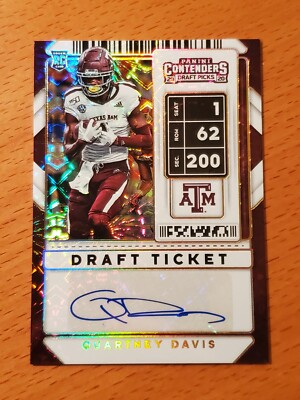 2020 Contenders Draft Ticket #268 Quartney Davis Texas A&M Auto Rookie ...