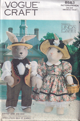 Vogue Pattern 8583 26" Tall Rabbit with Two Outfits New/Uncut | eBay