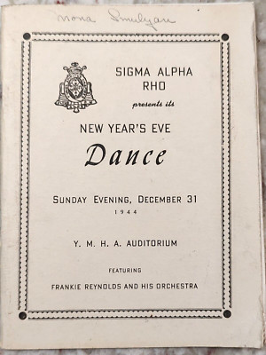 Sigma Alpha Rho Dance Program 1944 Wilkes Barre PA Jewish Fraternity ...
