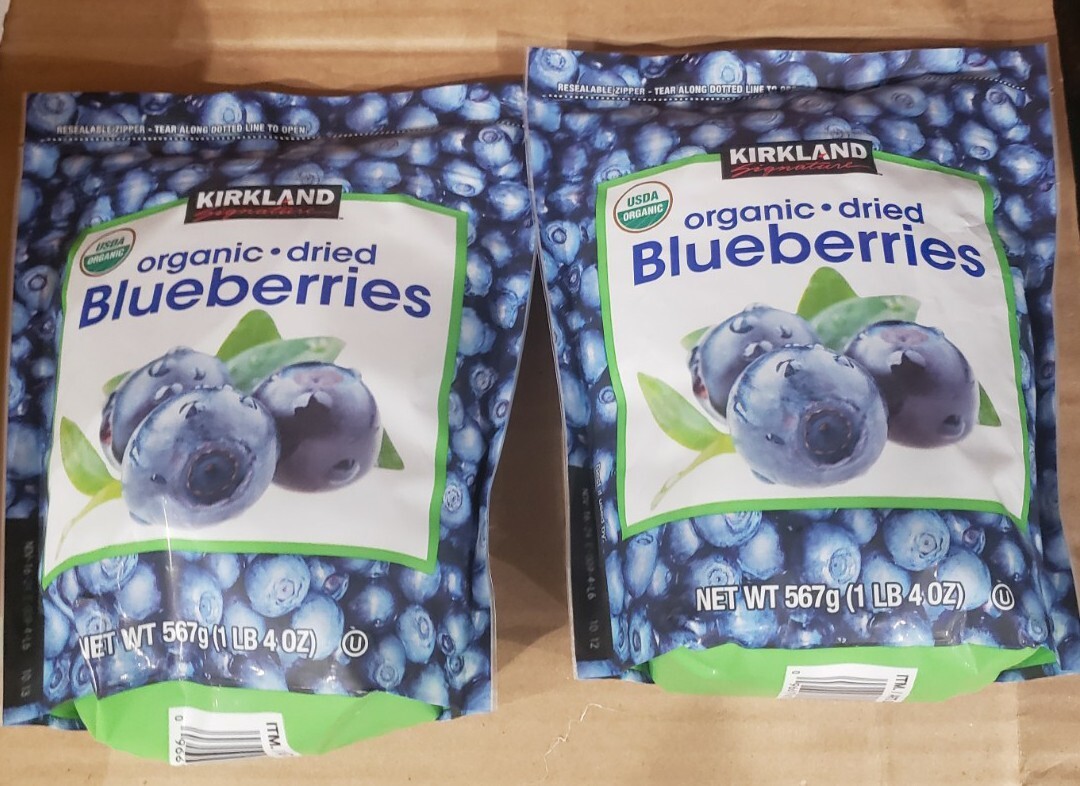Blueberries Dried Whole Organic Kirkland Signature 2 Pack 2.5 Lbs Total ...