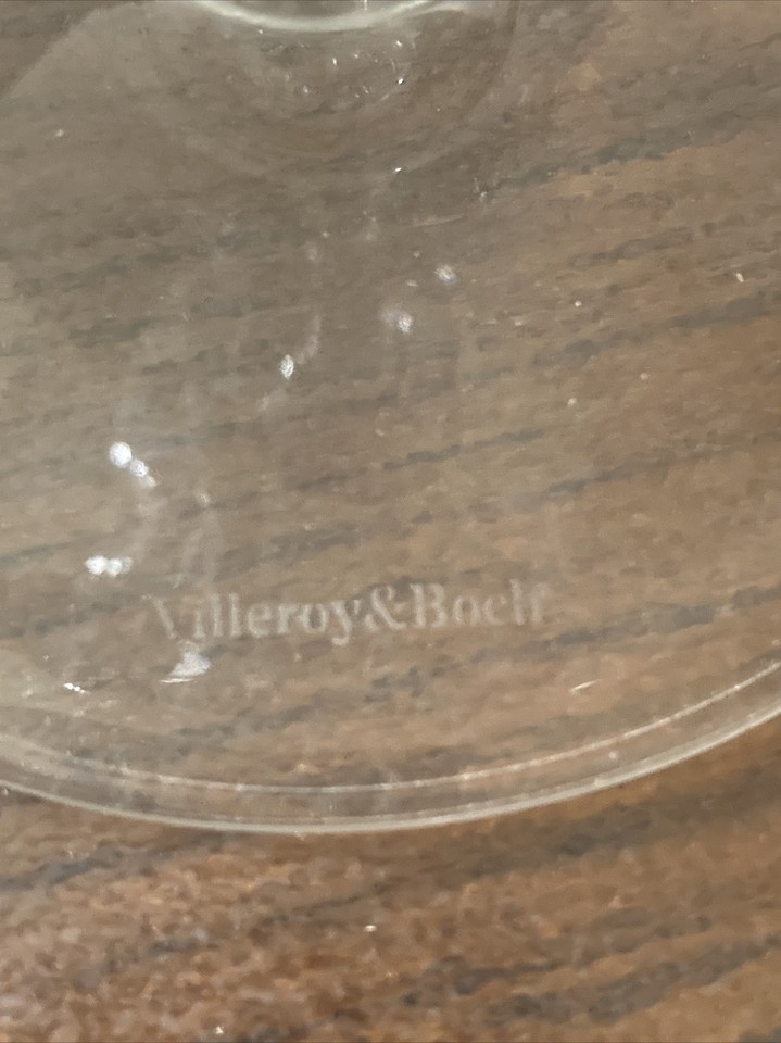 VILLEROY & BOCH Crystal MAXIMA Etched Rectangles Balloon Red BURGUNDY ...