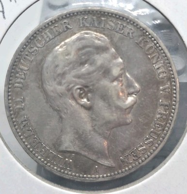 1909 A German States Prussia 3 Mark Wilhelm II Silver Coin LOT #1 | eBay