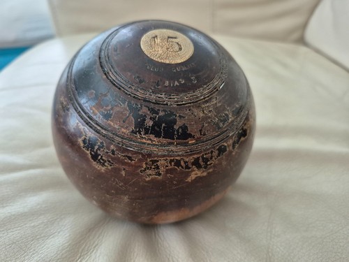 Vintage Turned Burl Wood Lawn Bowling Ball Jas Lillywhite 15 Brown&co ...
