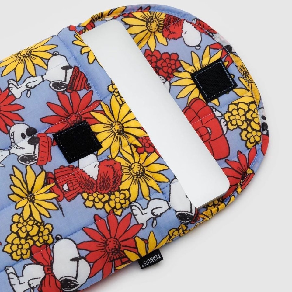 BAGGU Snoopy Floral Puffy Laptop Sleeve 13 Inch PC Tablet Case New ...