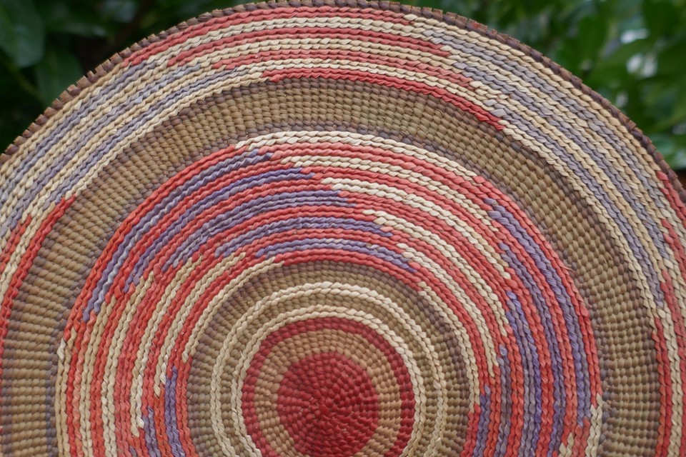 Early Vintage Tligit Native Hand-Woven Spruce Root Polychrome ...