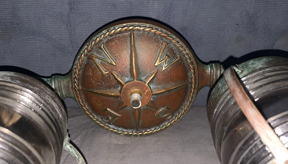 Vintage Antique Double Mast Head Lights Compass Center Copper Brass | eBay