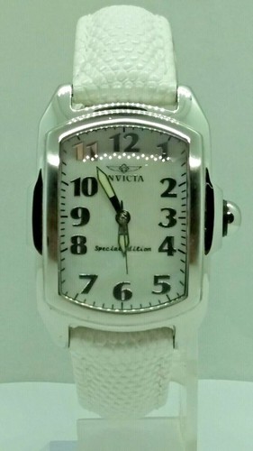 Invicta 5168 Rare Baby Lupah White MOP Dial, White Genuine Leather ...