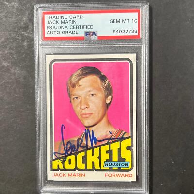 1972 Topps #70 Jack Marin Signed Card AUTO 10 PSA Slabbed Rockets | eBay