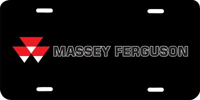 MASSEY FERGUSON TRACTOR LOGO BLACK BACKGROUND VEHICLE LICENSE PLATE CAR ...