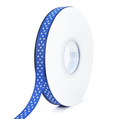 Blue grosgrain ribbon 3/8" Swiss dot Royal Blue ribbon 50 yard roll | eBay