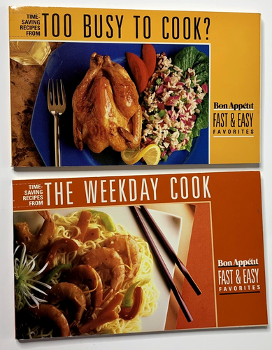 2 Vintage Cookbooks Bon Appetit Too Busy to Cook and Weekday Cook 1989 ...