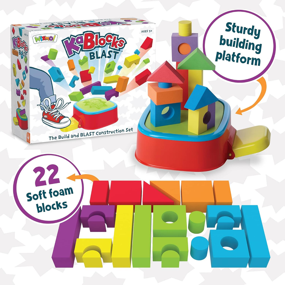 Kablocks Blast, Includes 30 Foam Blocks, 2 Launch Blocks, Building ...