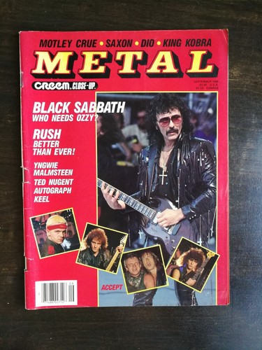 Creem Close Up Metal Magazine September 1985 Black Sabbath RUSH Accept ...