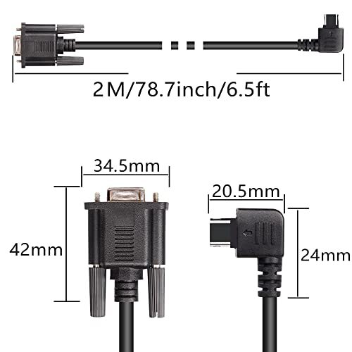 Mini USB 12P to DB9 Cable Right Angle Mini 12P Male to DB9 Female with ...