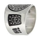 Sterling Silver Aztec Calendar Ring w/ Imix Inscription Sides | eBay