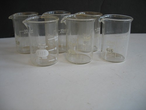 S/6 Pyrex Glass Beakers with Pour Spout 30 ml | eBay