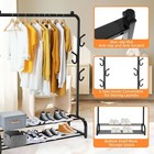 Heavy Duty Closet Organizer Metal Garment Rack Clothes Hanger 2 Shelf ...