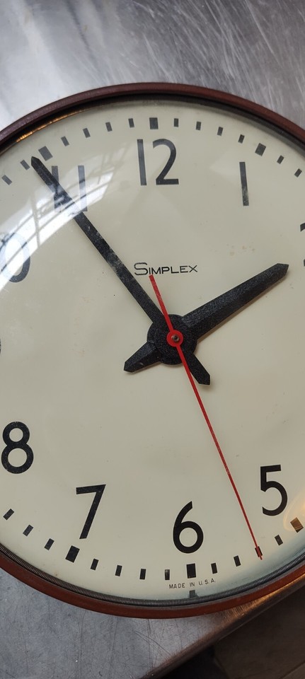 Large 14" Vintage Simplex Electric Clock Works and Excellent Condition ...