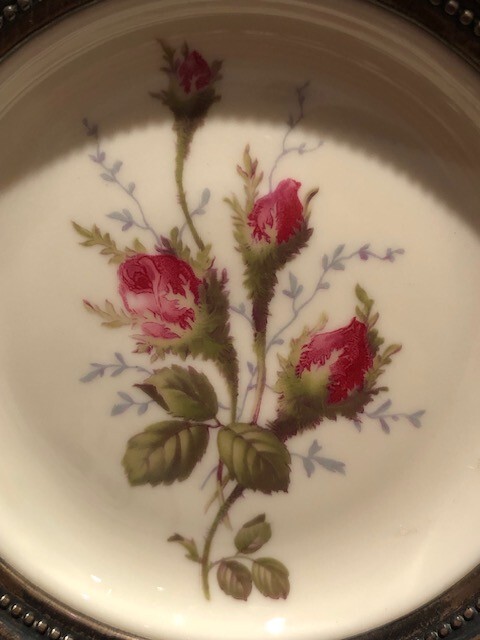 Rosenthal Bahnhof Selb Moss Rose Butter Pat Coaster Porcelain Germany ...