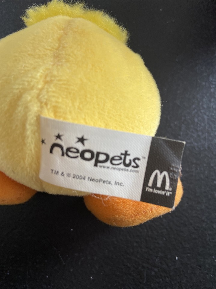 NEOPETS 3" Plush Toy yellow Round Orange Feet Big Eyes Mcdonalds ...