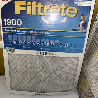 Filtrate 1900 Premium Allergen Bacteria And Virus 20x25x1 Filter | eBay