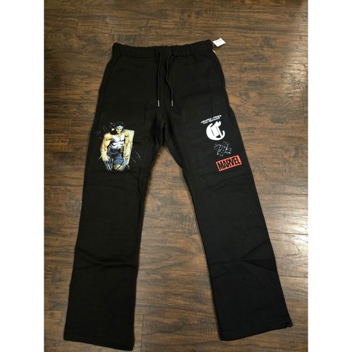 Marvel CVL Wolverine Graphic Sweatpants Mens Size Medium Black Joggers ...