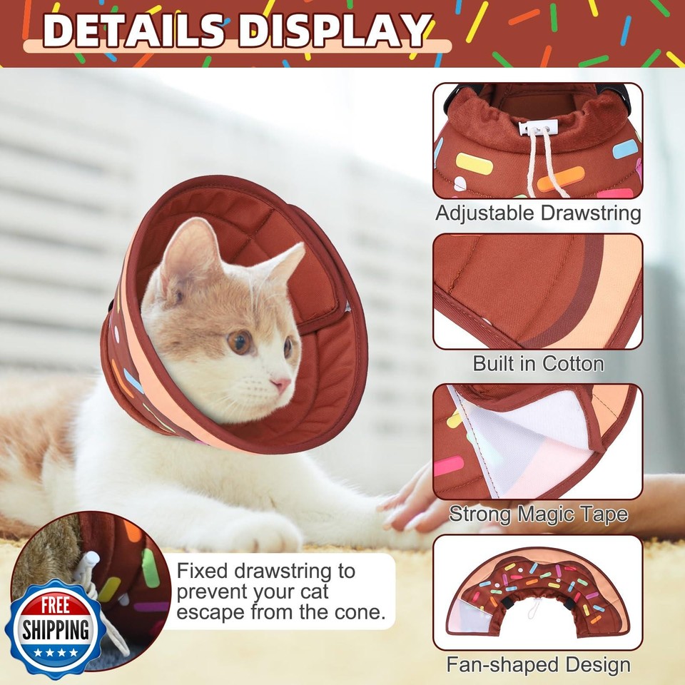 KOOLTAIL Cat Cone Collar Soft, Adjustable Cat Cones to Stop Licking ...