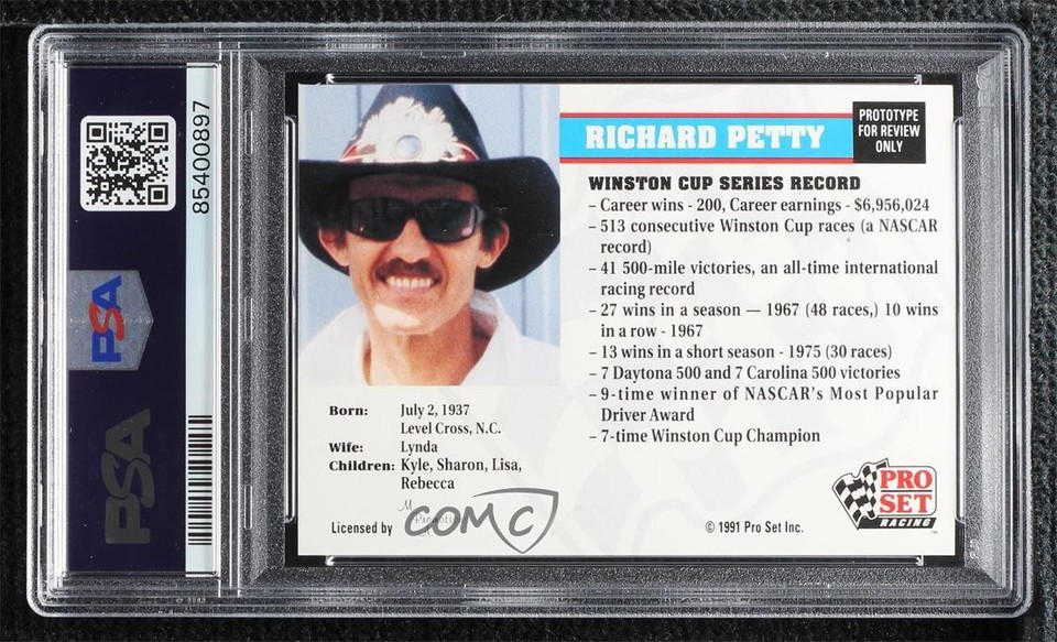 1991 Pro Set Prototypes Richard Petty PSA 8 HOF | eBay
