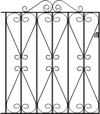 Heavy Metal Garden Pedestrian Gate 5x4' Feet Victorian Style Wrought ...