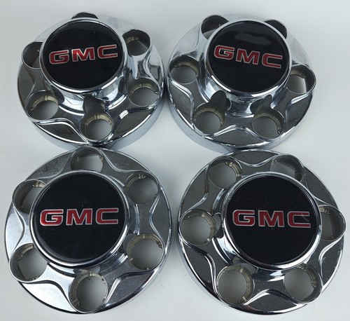 GMC Center Black Caps Hubcaps Sierra 1500 2500 Yukon 46279 OEM Wheel ...
