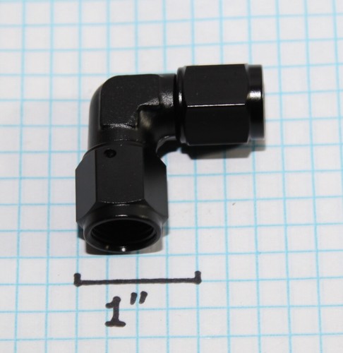 BLACK AN6 Female to 6AN AN-6 Female 90 Degree Flare Swivel Fitting ...