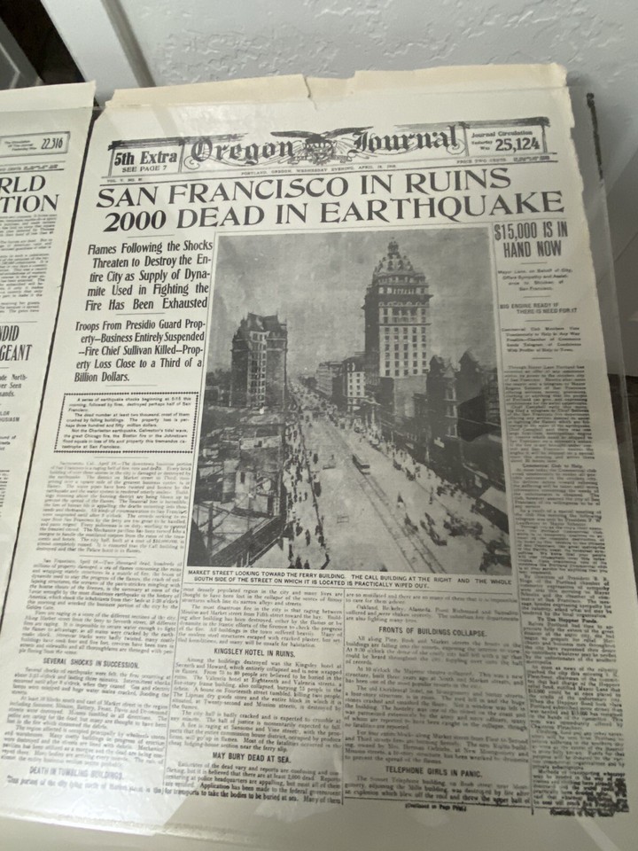 Historic Front Page Newspaper '' The Oregon Journal" 1905- 1906 VOL. IV ...