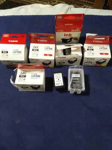9 pcs Canon (2) 245, (2) 245 xl , (1) 246 xl, (3) 245x (1) hp56 Generic ...