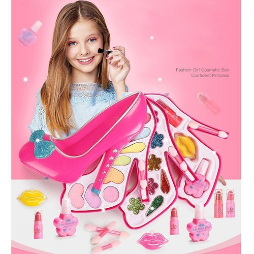 Makeup Sets Children Teen Girls Princess Make Up Box Glitter Eye Shadow ...