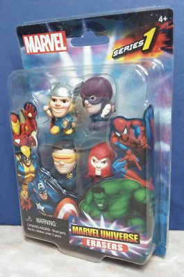 Series 1 Set D Marvel Collectible Marvel Erasers 4-Pack ~ New Sealed | eBay