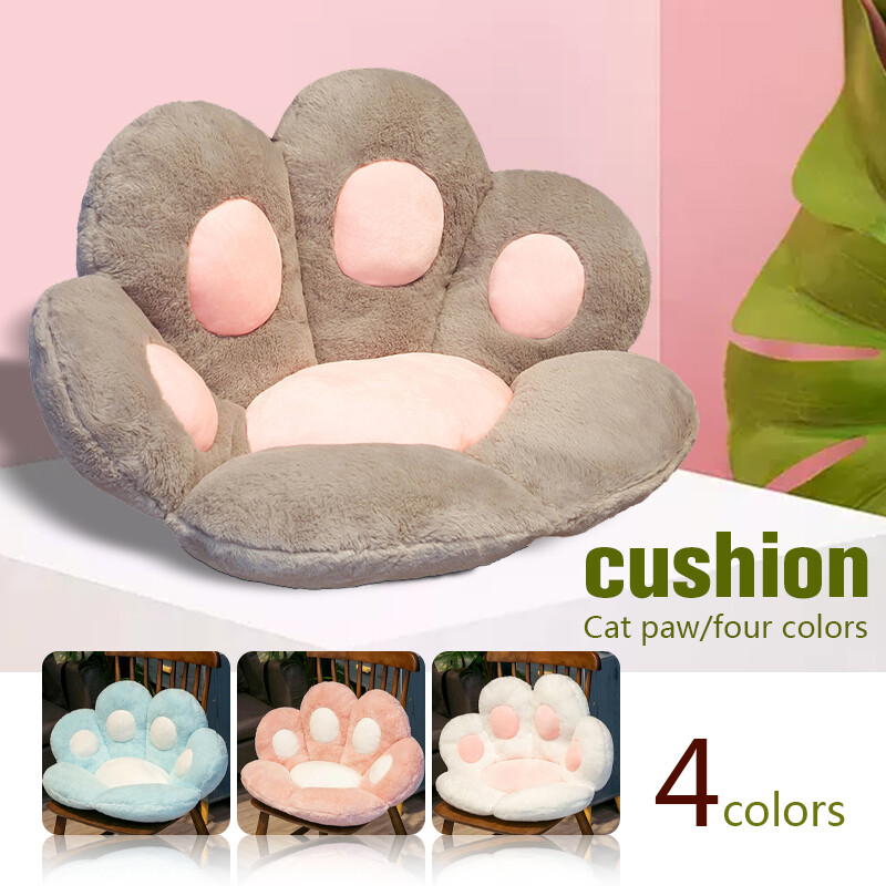Cute Cat Paw Plush Chair Cushion Child Seat Cushion Sofa Back Pillow ...