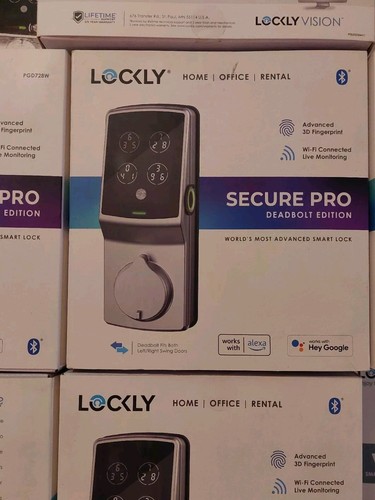 NEW LOCKLY SECURE PRO DEADBOLT Edition SATIN NICKEL SMART LOCK 3D ...