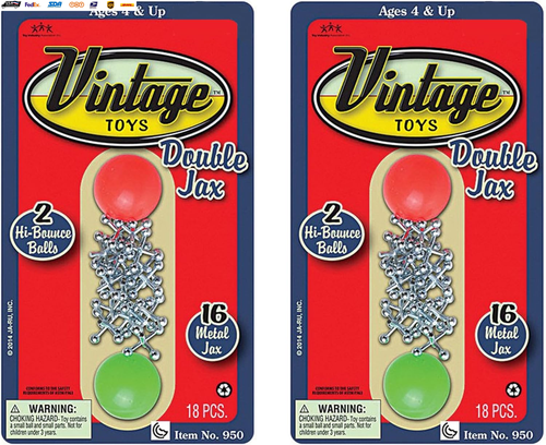 , Vintage Metal Jacks Game Set Retro Toys (2 Packs) Mini Jax Game with ...