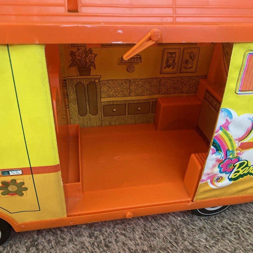 Vintage Barbie Malibu Country Camper 1971 Yellow Orange RV Vehicle | eBay