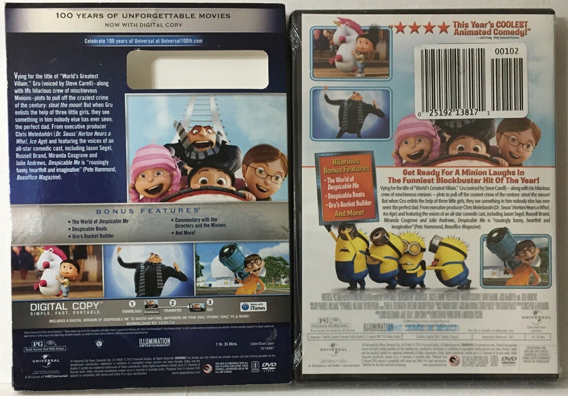Despicable Me (New DVD Universal's 100th Anniversary See Picts!)Expired ...