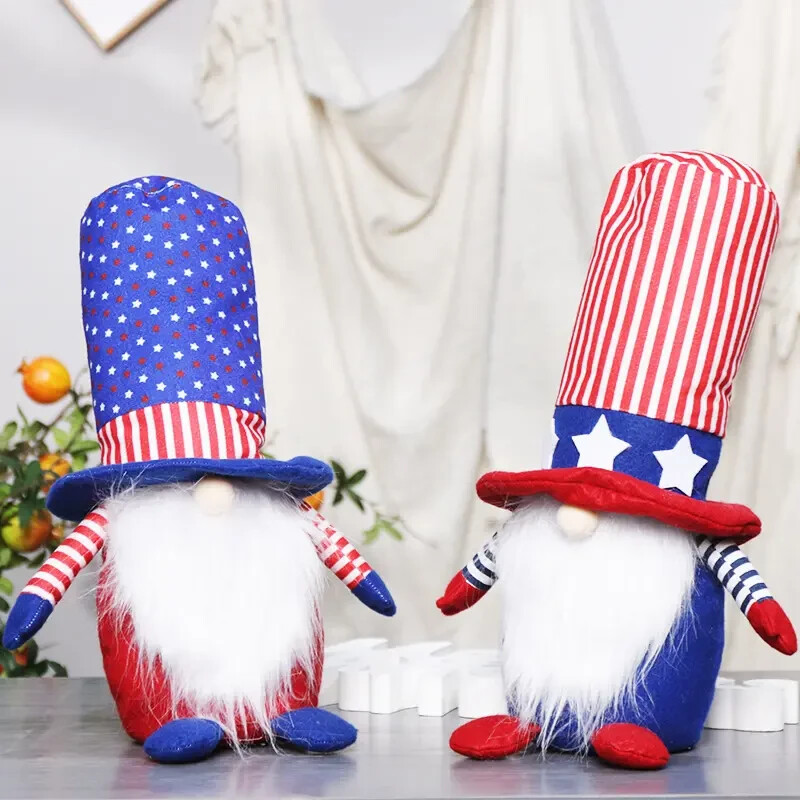 2PCS Patriotic Gnome Doll American President Election 4th of July Decor ...