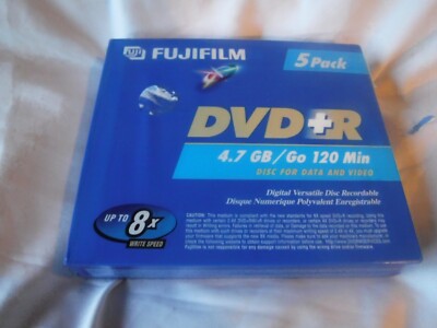 Sealed FujiFilm DVD-R 5 Pack 4.7 GB/Go 120 Min Disc For Data & Video | eBay