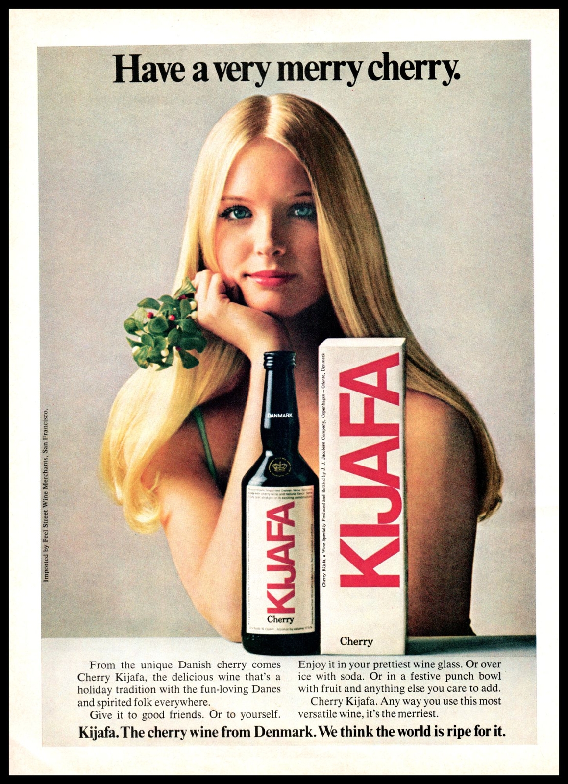 1974 Kijafa Cherry Wine Denmark Danish Vintage Print Ad Christmas ...