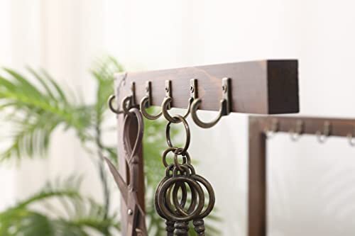 Wood Entryway Tabletop Key Holder Rack，Rustic Burnt Decorative ...