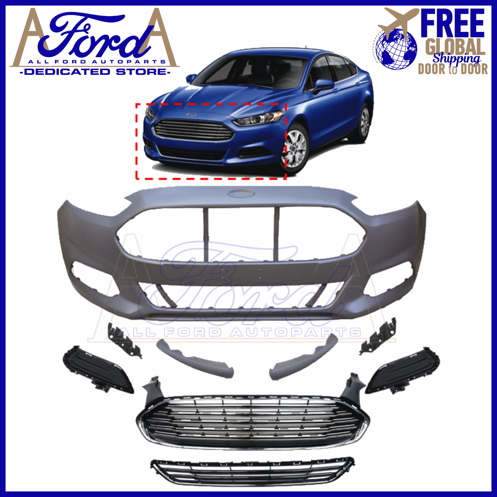 Ford Mondeo 2013-2019 Front Bumper Kit Complete 2011258 DS73-17D957 ...