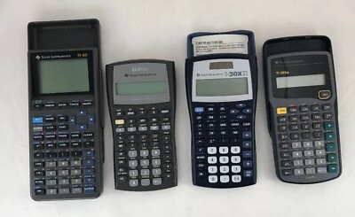 Lot of 4 Texas Instrument TI Calculators~TI BA II Plus TI-82 TI-30x TI ...
